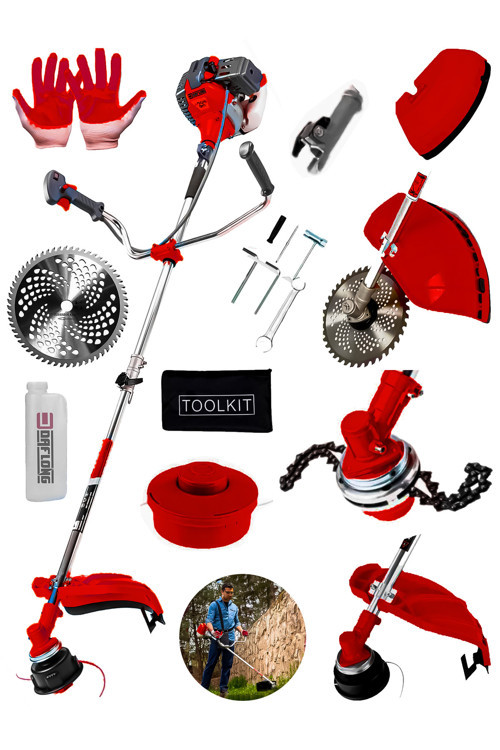 BAKIR SARGI YAN TİPİ BENZİNLİ OT ÇALI ÇİM BİÇME TIRPAN MAKİNASI CANAVAR ...