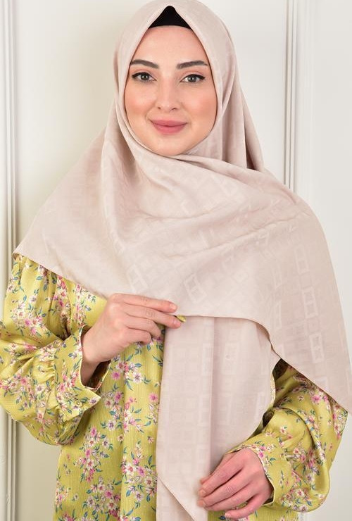 Büyük Boy Colourway Square Eşarp 120 Cm Dsn-10 Bisküvi Beji - idefix