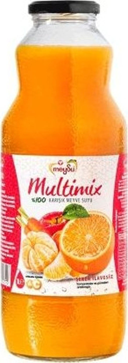 Meysu %100 Multimix Cam Şişe Meyve Suyu 1 Lt. (2'li) - idefix