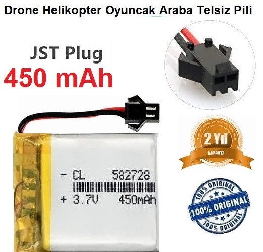 450 Mah 3.7v Siyah Soket Drone Helikopter Oyuncak Araba Telsiz Telefon ...