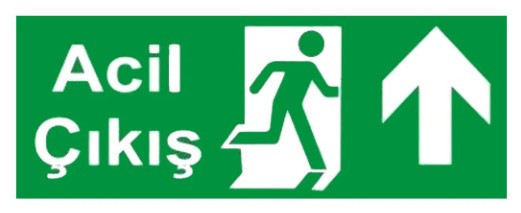 Acil Çıkış Yukarı Ok Uyarı Levhası - idefix