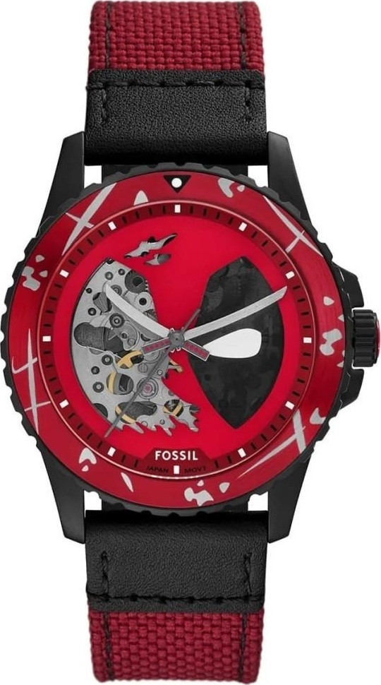 Fossil FLE1196SET Marvel x Fossil Limited Edition DEADPOOL Erkek Kol ...