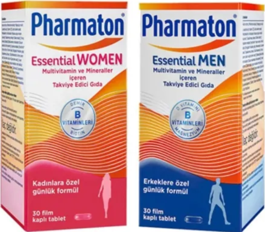 Pharmaton Essential Women 30 Tablet + Pharmaton Essential Men 30 Tablet ...