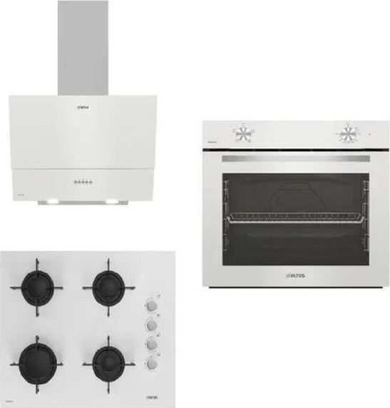 Altus Beyaz Cam Ankastre Set Ala 310HW- ALA 159 DHW Ocak-ALA 535 HW ...