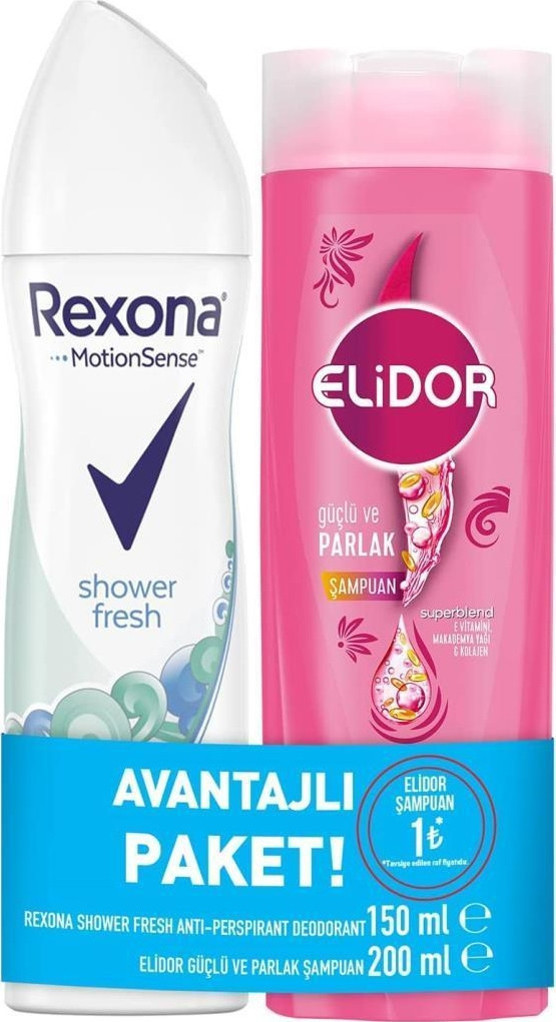 Rexona Temel Koruma Kadın Sprey Deodorant Shower Fresh 150 ml + Elidor ...
