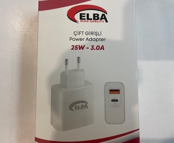 Elba 25W 3.0A Usb-A To Usb-C Çift Girişli Hızlı Şarj Akım Koruma Isıya ...