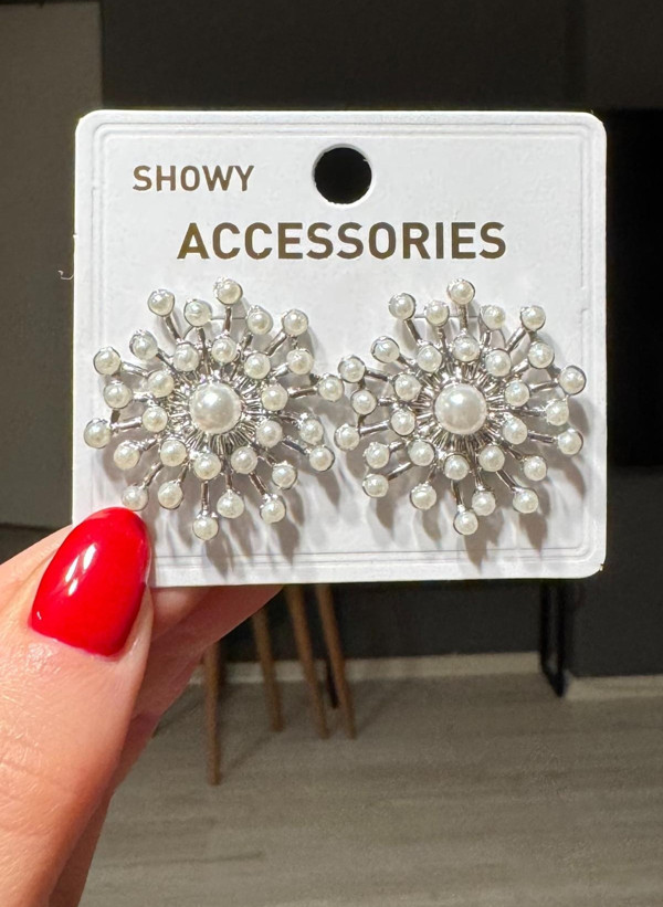 14K Gold Renk Kaplama Kutup Yıldız Zirkon Taşlı CM Kadın Küpe - idefix