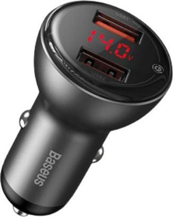 Baseus Süper Hızlı 45W 2x USB Girişli Araç Şarj Başlığı, 12/24V Tüm ...