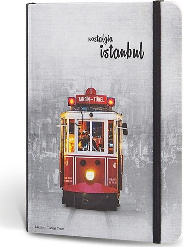 LeColor Nostalji İstanbul Mini Defter Çizgili Lastikli Tramvay - idefix