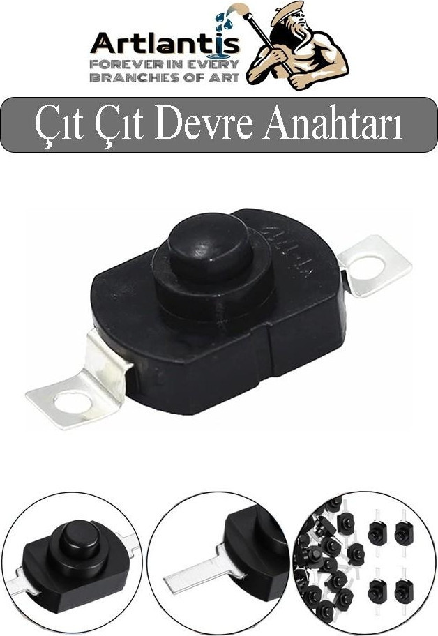 Mini Anahtar Arapuar Çıtçıt Anahtar 1 Adet Siyah Elektrik Devresi İçin ...
