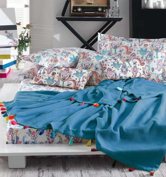 İyi Geceler İstanbul Up Style Çift Kişilik Petrol Mavisi Pike Takımı ...