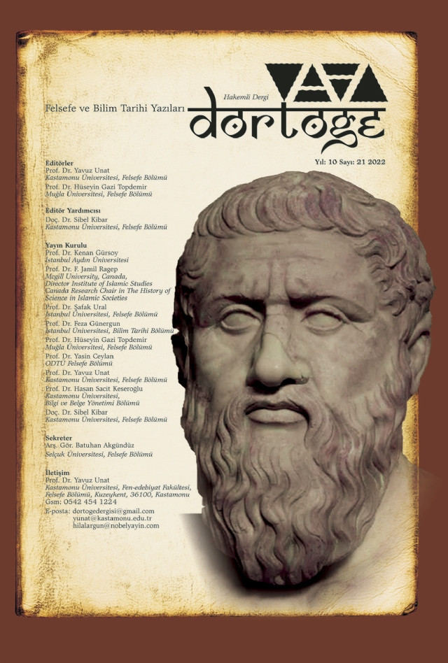 Dörtöğe Felsefe ve Bilim Tarihi Yazıları Hakemli Dergi Yıl:9 Sayı:18 - undefined Kitabı ...