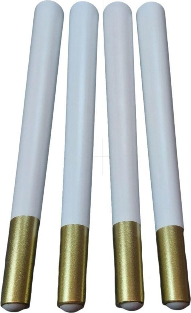 Taraf Dekorasyon Gürgen Ahşap Ucu Gold Beyaz Renk 42 Cm 4 Adet Sandalye ...