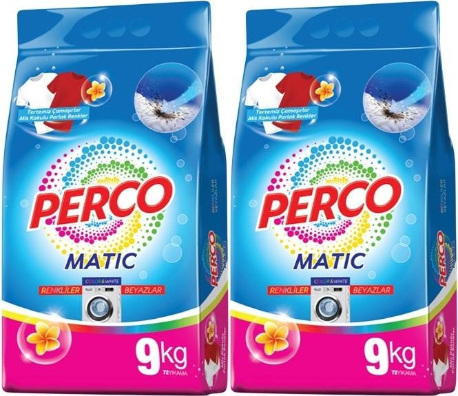 Perco Matik Toz Çamaşır Deterjanı 18KG Beyazlar ve Renkliler Tüm ...