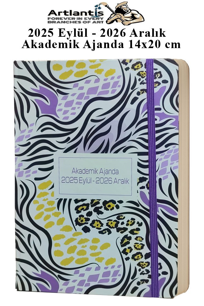 Akademik Ajanda 2025 Eylül - 2026 Aralık 17x24 cm Lastikli 1 Adet Ciltli Sert Kapak Planlayıcı ...