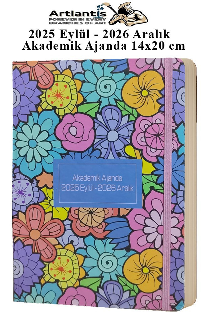 Akademik Ajanda 2025 Eylül - 2026 Aralık 17x24 cm Lastikli 1 Adet Ciltli Sert Kapak Planlayıcı ...