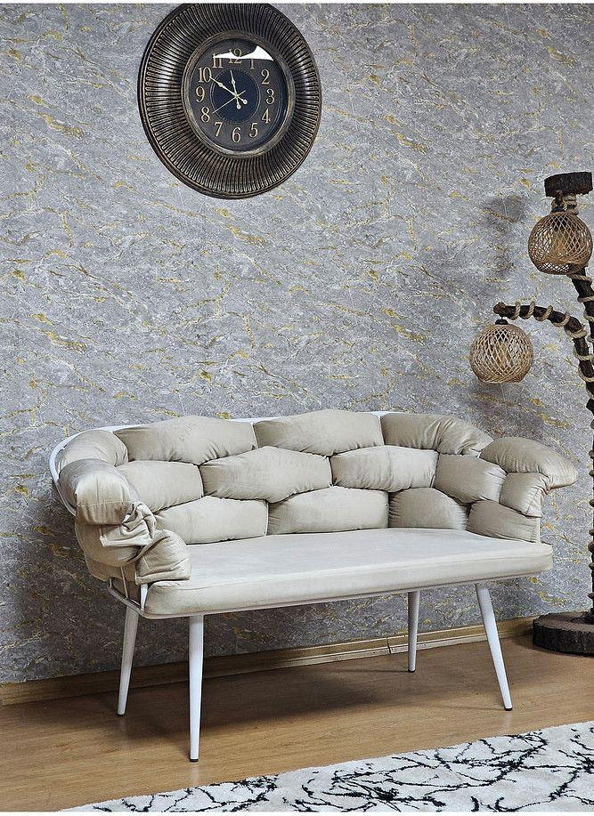 Ikili Beyaz Boyalı - Bej Döşeme | Balon Çay Seti | Balkon Koltuk ...