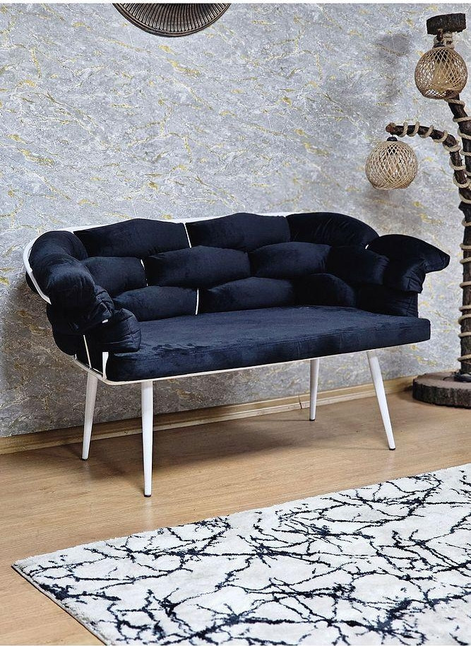 Ikili Beyaz Boyalı - Siyah Döşeme | Balon Çay Seti | Balkon Koltuk ...