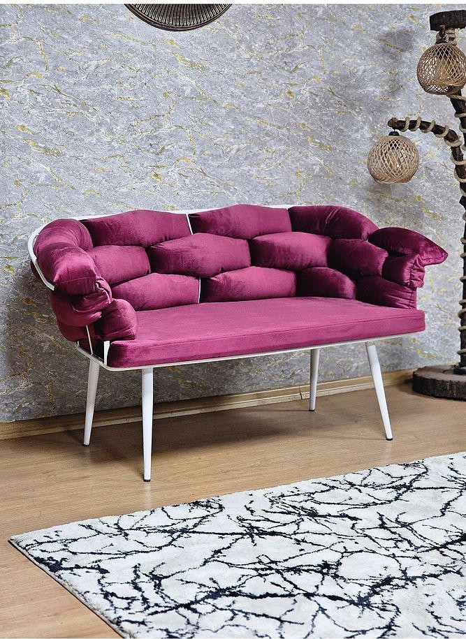 Ikili Beyaz Boyalı - Bordo Döşeme | Balon Çay Seti | Balkon Koltuk ...