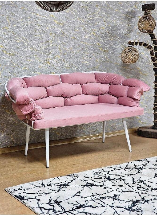 Ikili Beyaz Boyalı - Pembe Döşeme | Balon Çay Seti | Balkon Koltuk ...