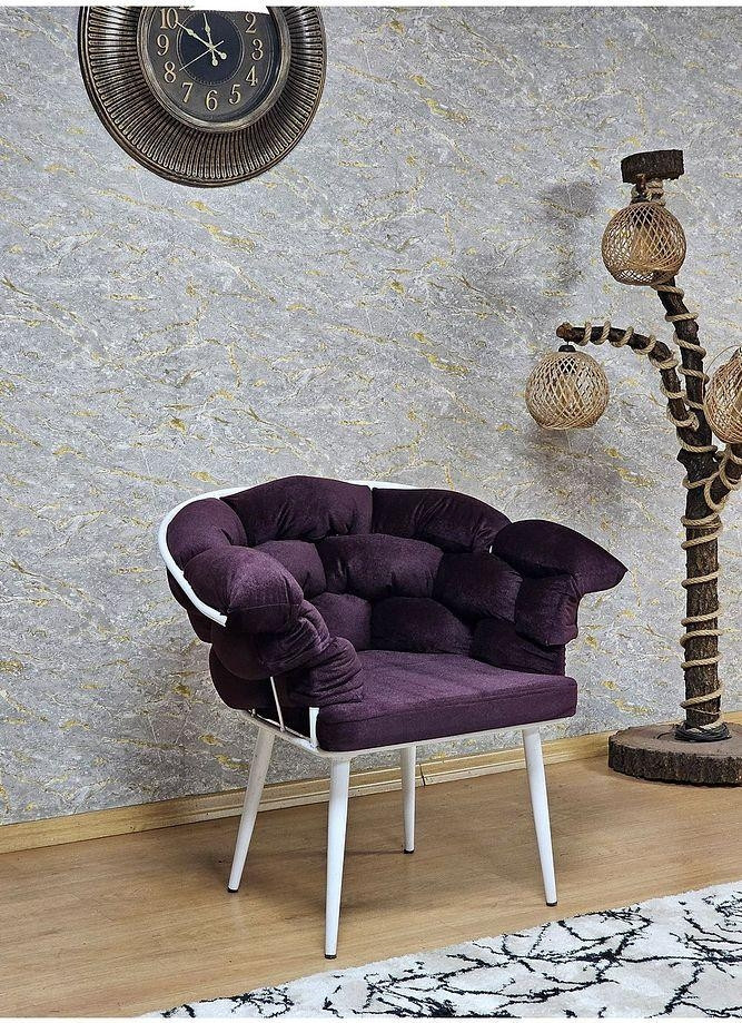 Tekli Beyaz Boyalı - Mor Döşeme | Balon Çay Seti | Balkon Koltuk ...