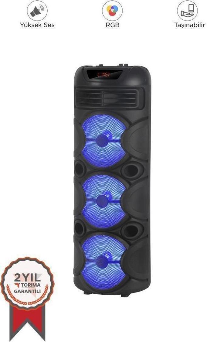 Torima D31 Led Işıklı Mikrofonlu Kumandalı Bluetooth Hoparlör - idefix
