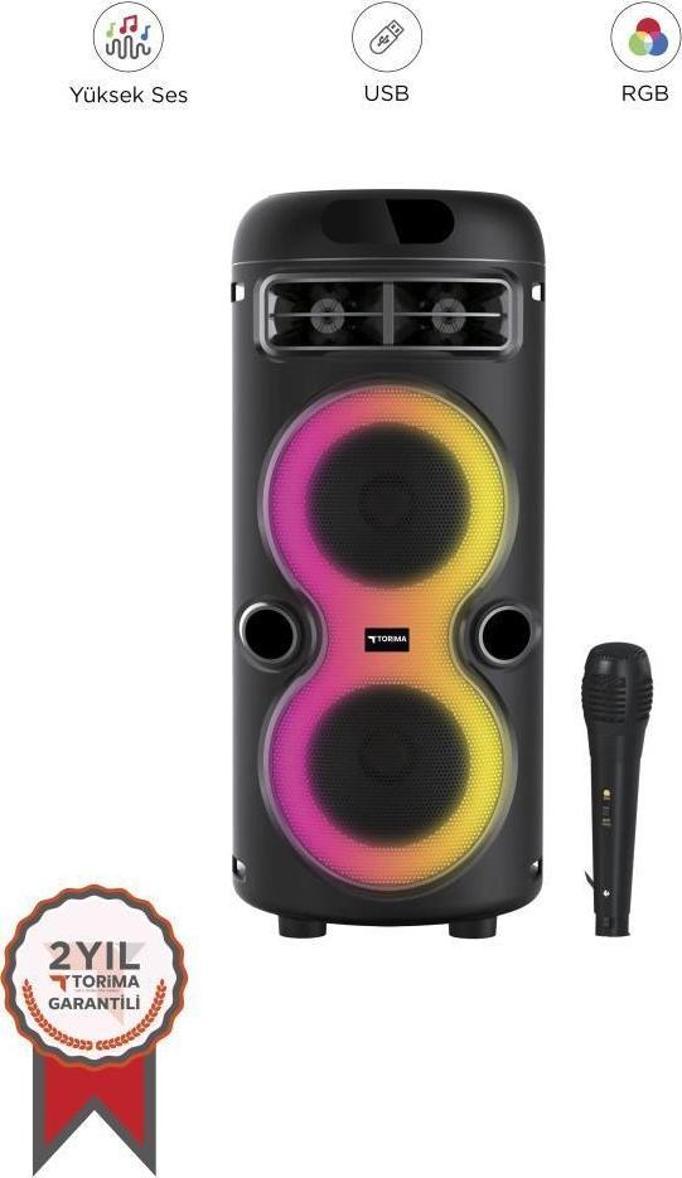 Torima D41 RGB Işıklı Mikrofonlu Bluetooth Hoparlör Speaker - idefix
