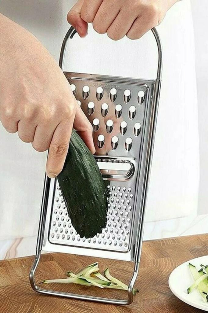 Paslanmaz Çelik Büyük Boy Sebze Meyve Peynir El Rendesi - idefix