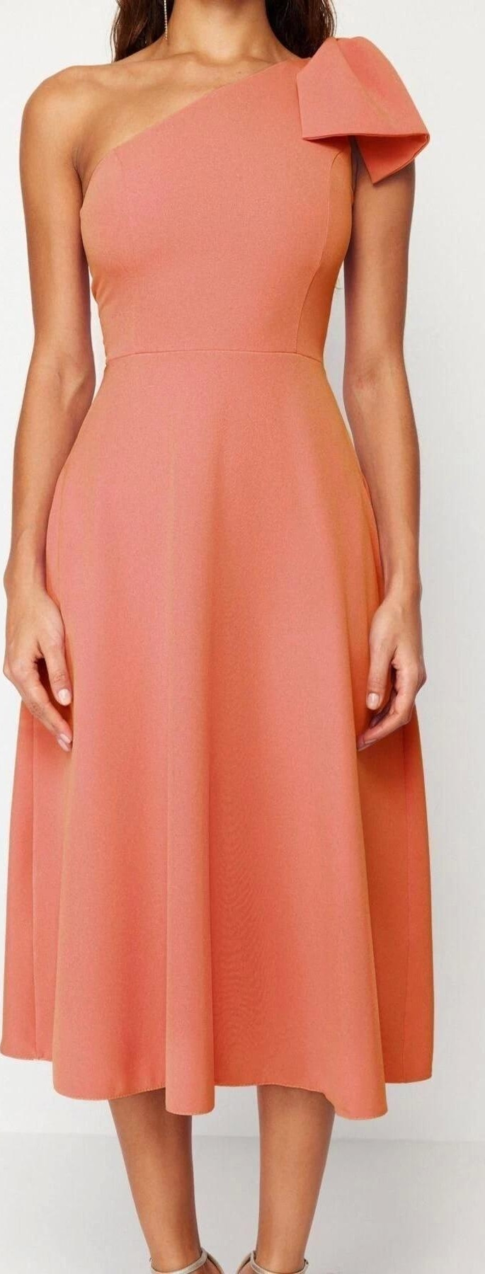 Moda Fit Düğün Nikah Finike Dokuma Asimetrik Yaka Kolsuz Kol Skater ...