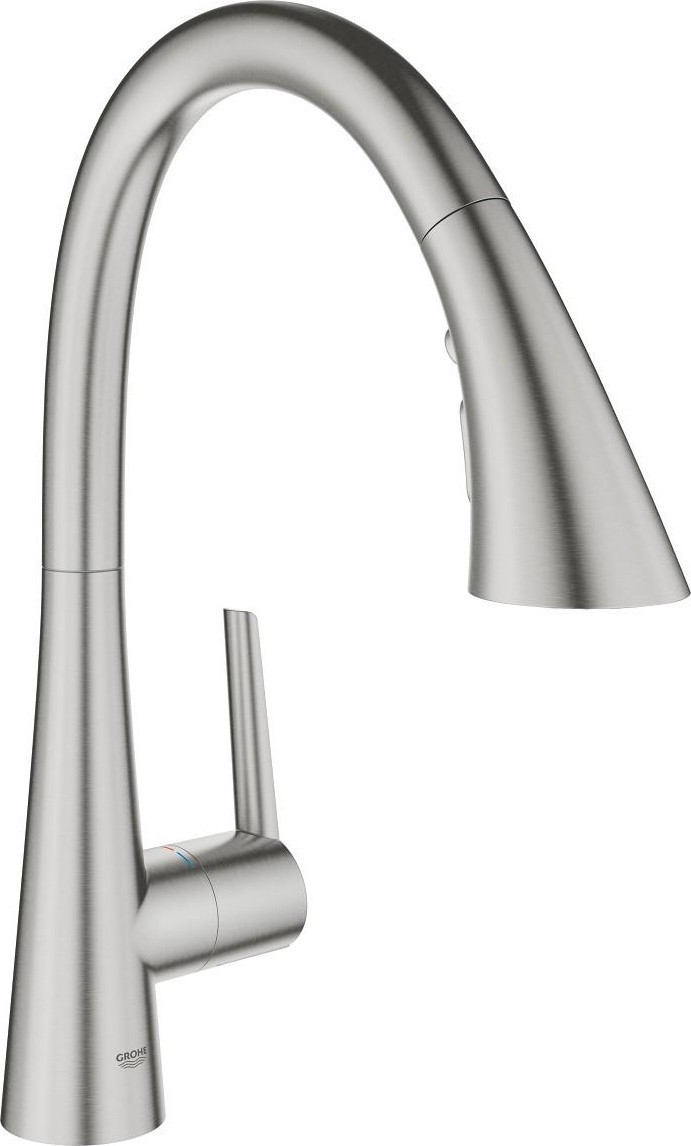 Grohe Eviye Bataryası Spiralli 2 Fonk. Zedra Super STEEL-32294DC2 - idefix