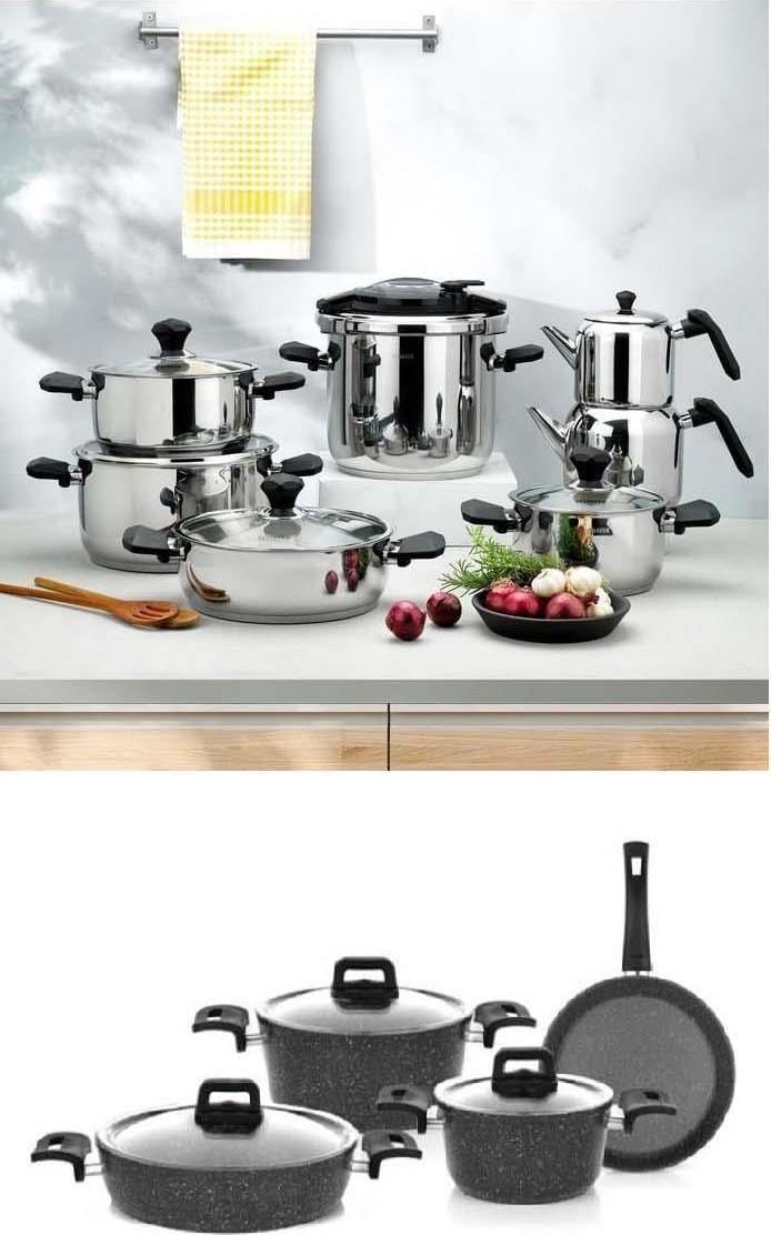 Schafer Atlas Çelik Tencere Seti ve Granit Tencere Takımı Çeyiz Seti ...