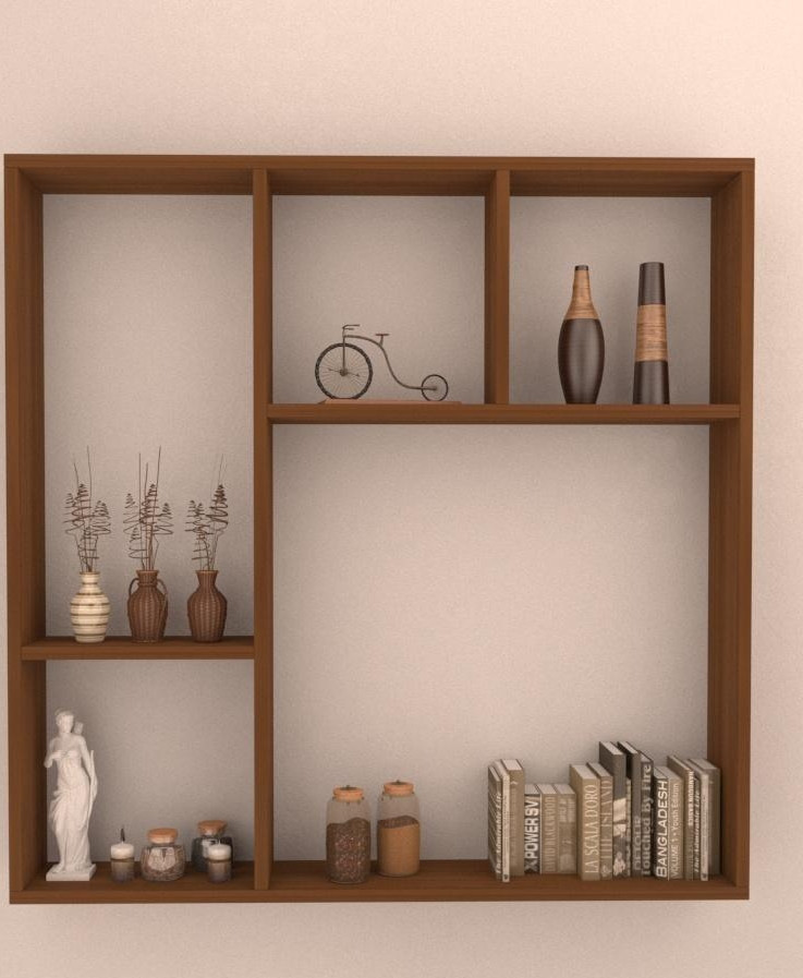 MİLET DUVAR RAF SET HARELİ CEVİZ (MAT) - idefix