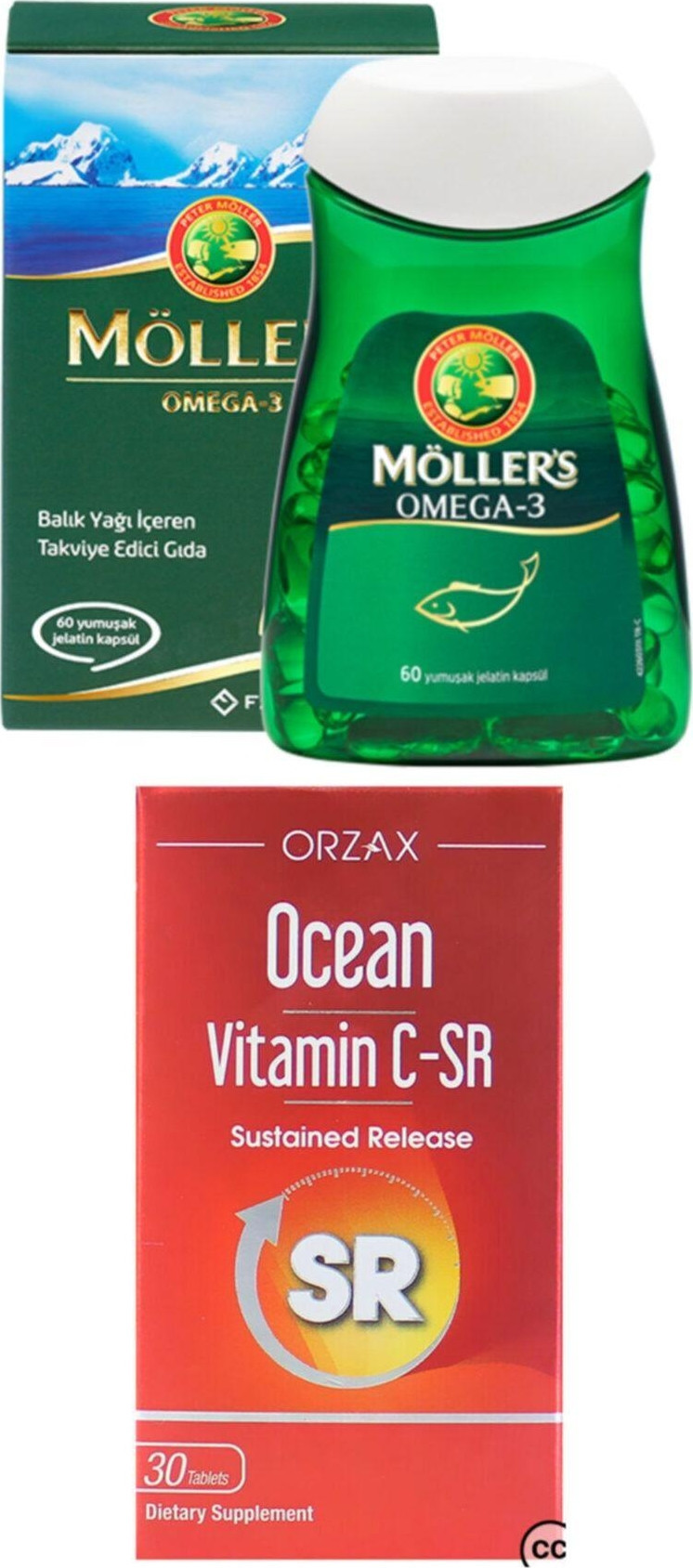 Möller'S Omega 3 60 Kapsül Ve Ocean Vitamin C-Sr 30 Tablet