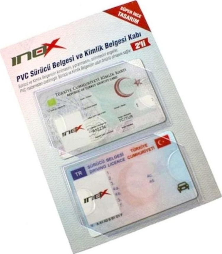 İnox Inox PVC Sürücü Belgesi ve Kimlik Kabı 2'li - idefix