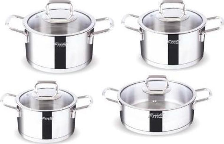FMS Yıldız Silver 8 Parça Çelik Tencere Takımı - idefix
