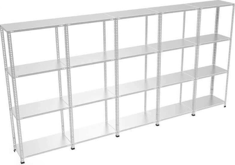 4 Katlı 5’li Bitişik Galvaniz Çelik Raf. Depo, Dosya Rafı - idefix