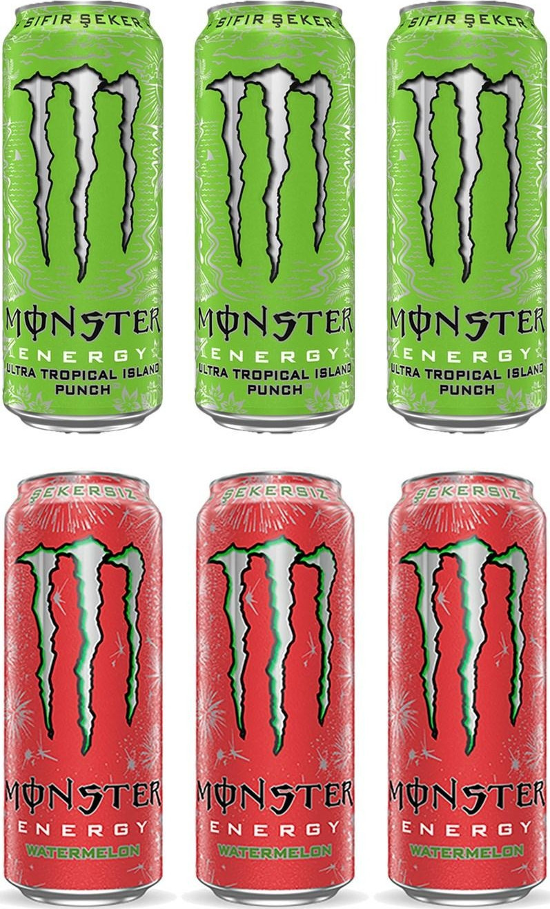 Monster Energy Enerji İçeceği 500 Ml Tropical ve Watermelon 6 lı Karma Set