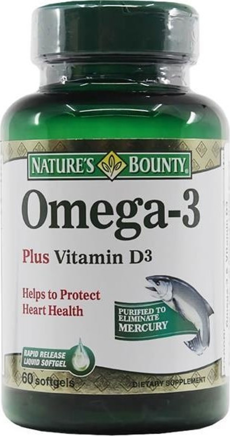 Nature's Bounty Omega 3 Plus Vitamin D3 60 Kapsül - idefix