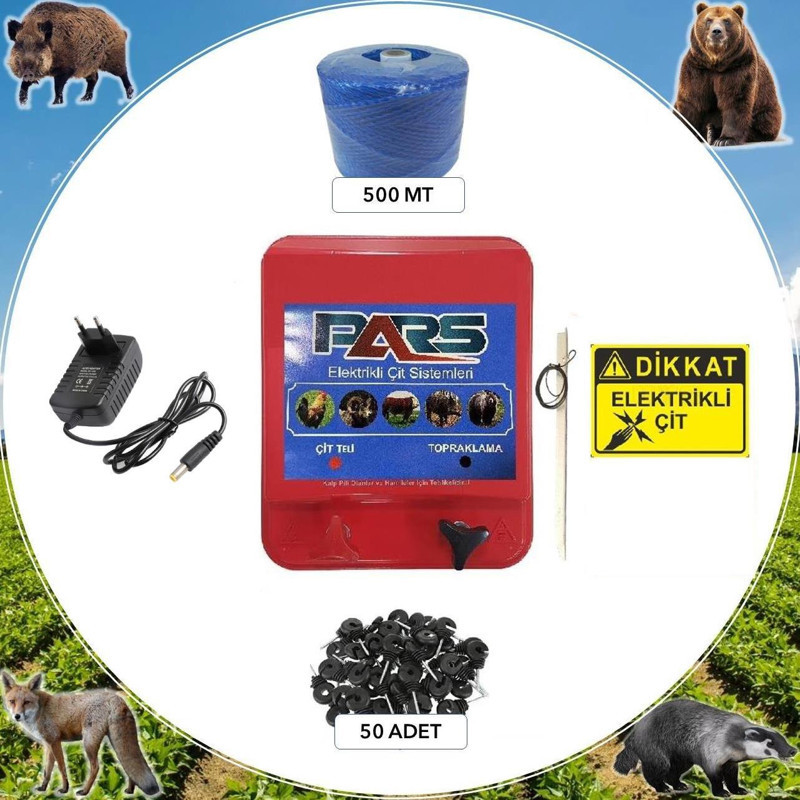 Pars Elektrikli Çit Yabani Hayvan Koruma Seti 500 mt - idefix