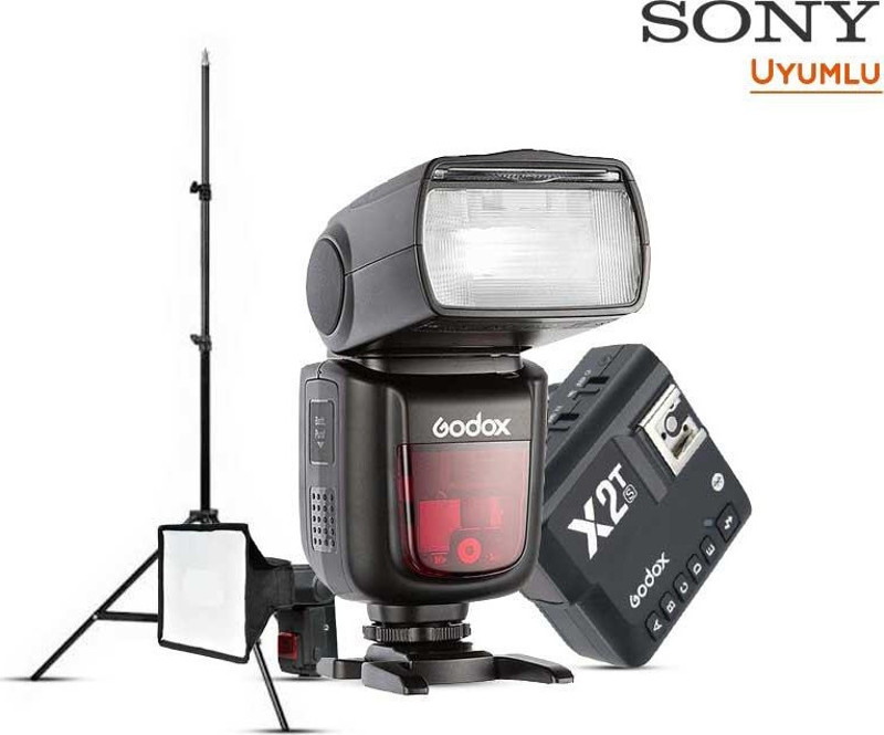 Godox V860 II Sony Flaş Full Kit (Tepe Flaş, Tetikleyici, SoftBox ...