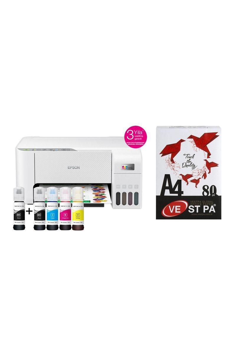 Epson L3256 Renkli Tanklı Yazıcı Baskı-Tarama- Kopya + Epson Mürekkep ...
