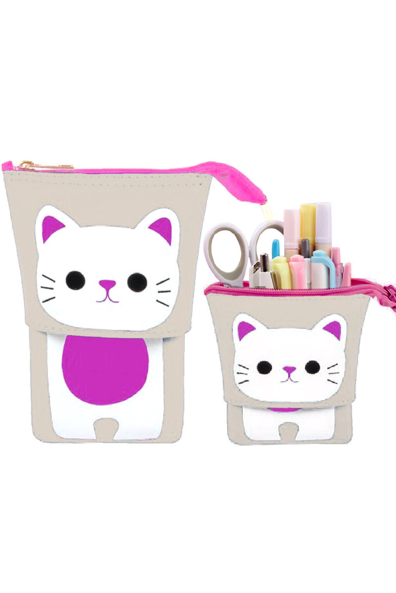 Kalem Kutusu Krem Kedi N Katlanabilir Boyutu Ayarlanabilir Kalemkutu ...