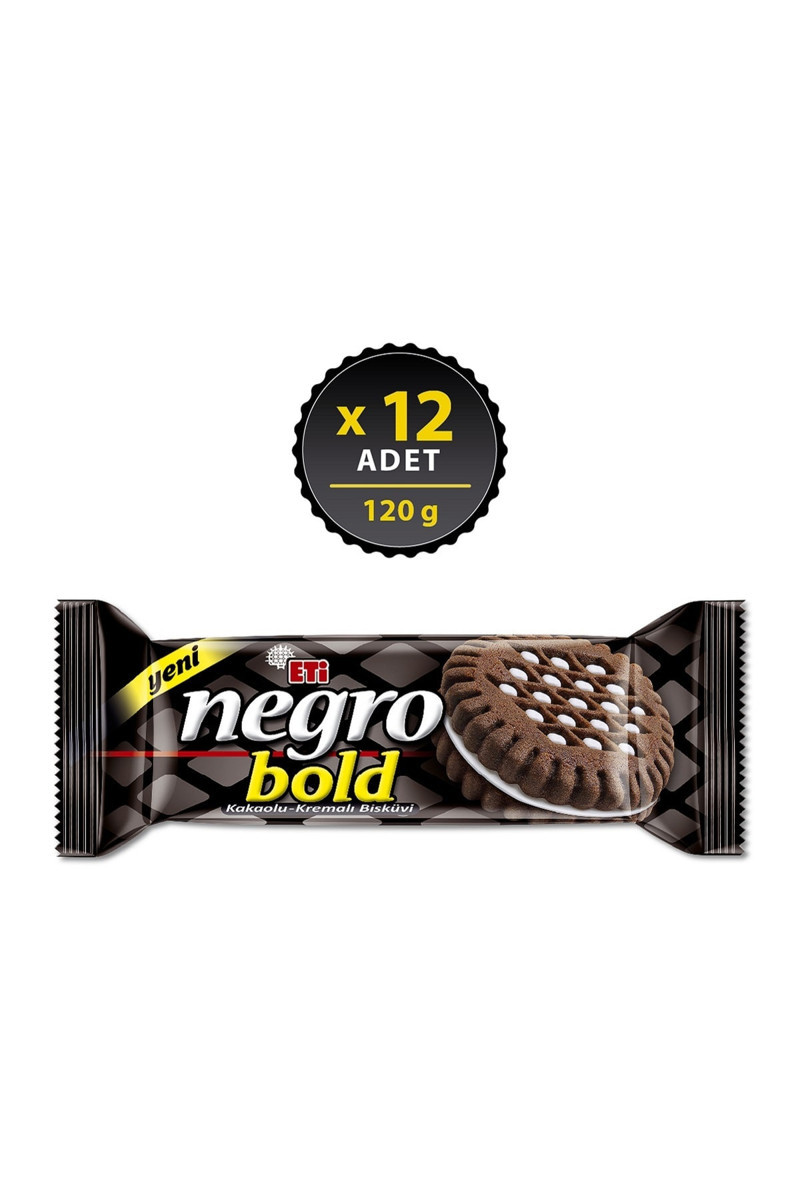 Eti Nero Bold Kakaolu Kremalı Bisküvi 120 g x 12 Adet - idefix