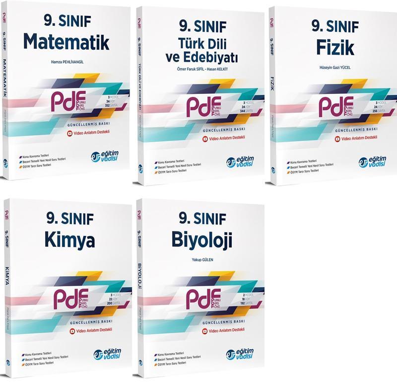Eğitim Vadisi 9. Sınıf Matematik + Edebiyat + Fizik + Kimya + Biyoloji Pdf Seti 5 Kitap 2023 ...