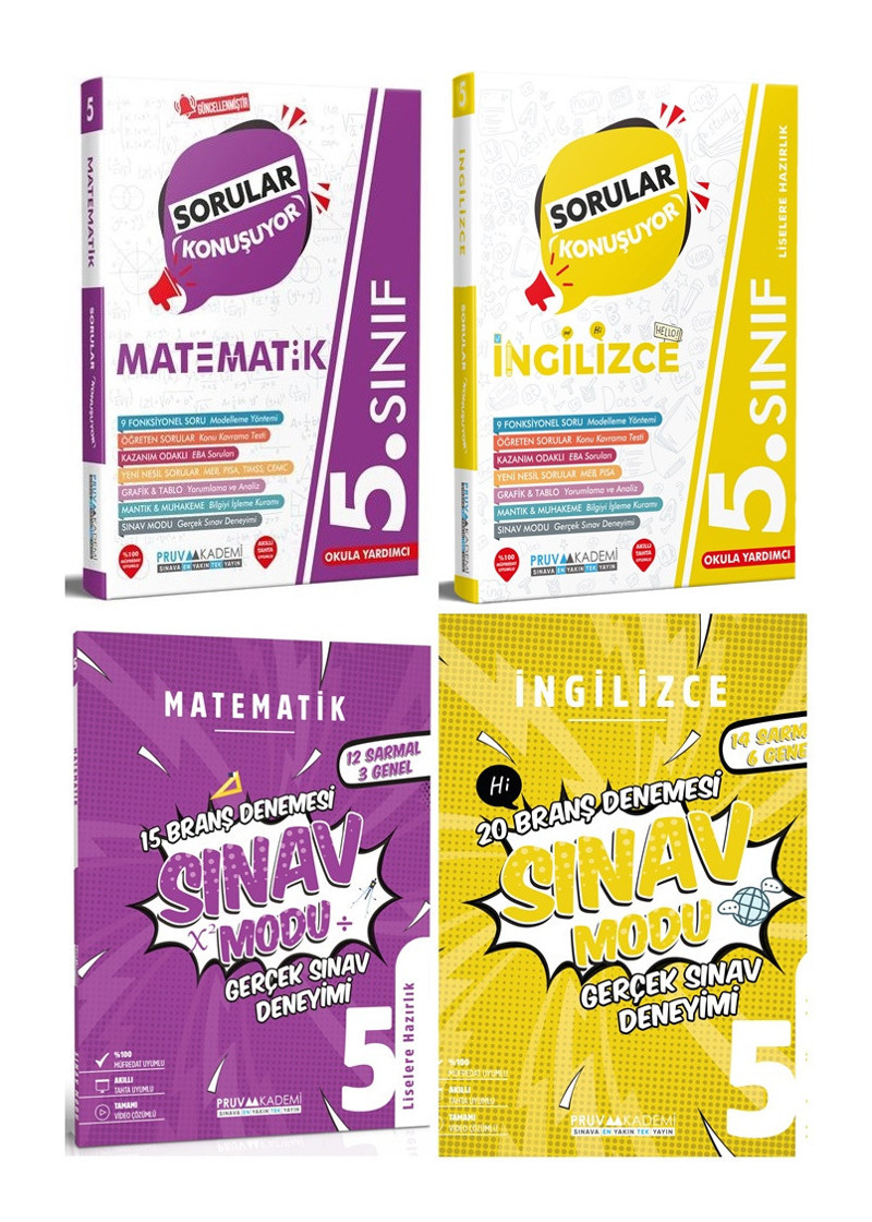 Pruva Akademi 5. Sınıf Matematik + İngilizce Sorular Konuşuyor + Deneme ...