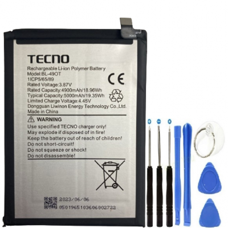 Tecno Camon 20/ Camon 20 Pro Pil Batarya BL-49OT+Tamir Set - idefix