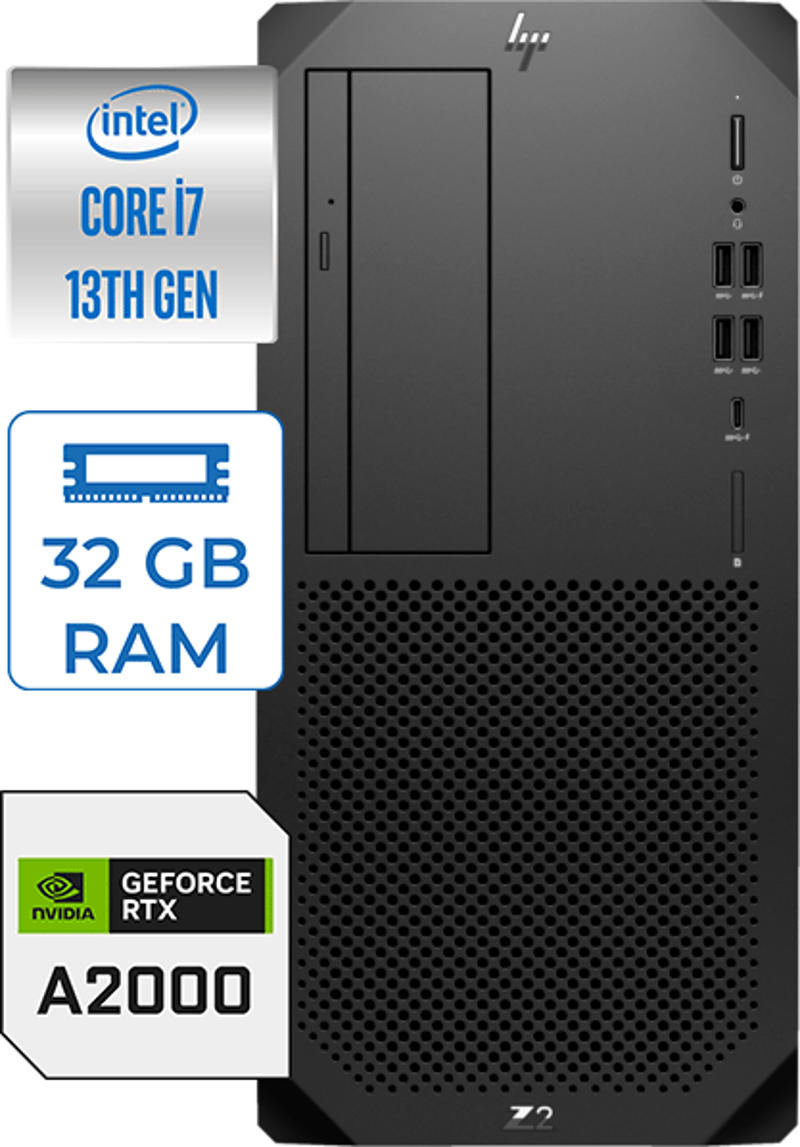 Hp Ws Z2 G9 I7-14700K 32GB Ddr5 2tb SSD 12GB Nvidia Rtx A2000 Windows ...