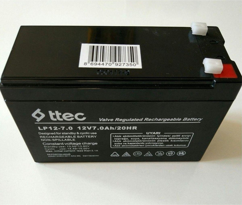 12 Volt 7 Amper Kuru Akü 12v 7a Akü Ups Aküsü Kesintisiz Güç Kaynağı ...