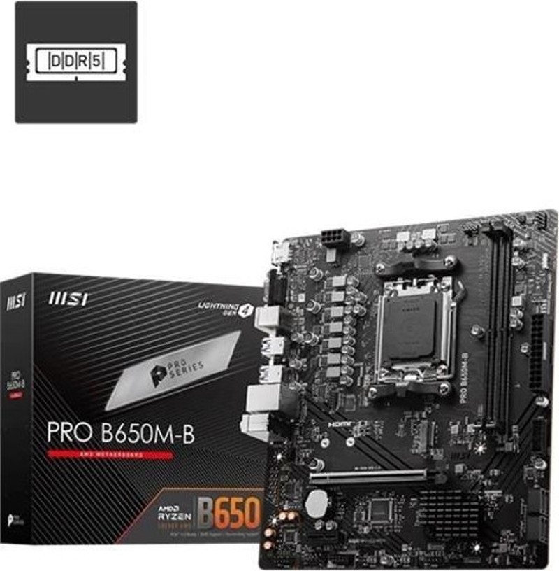 Msı Pro B650m-b Ddr5 6800mhz 1xvga 1xhdmı 1xm.2 Usb 3.2 Am5 Matx (amd ...