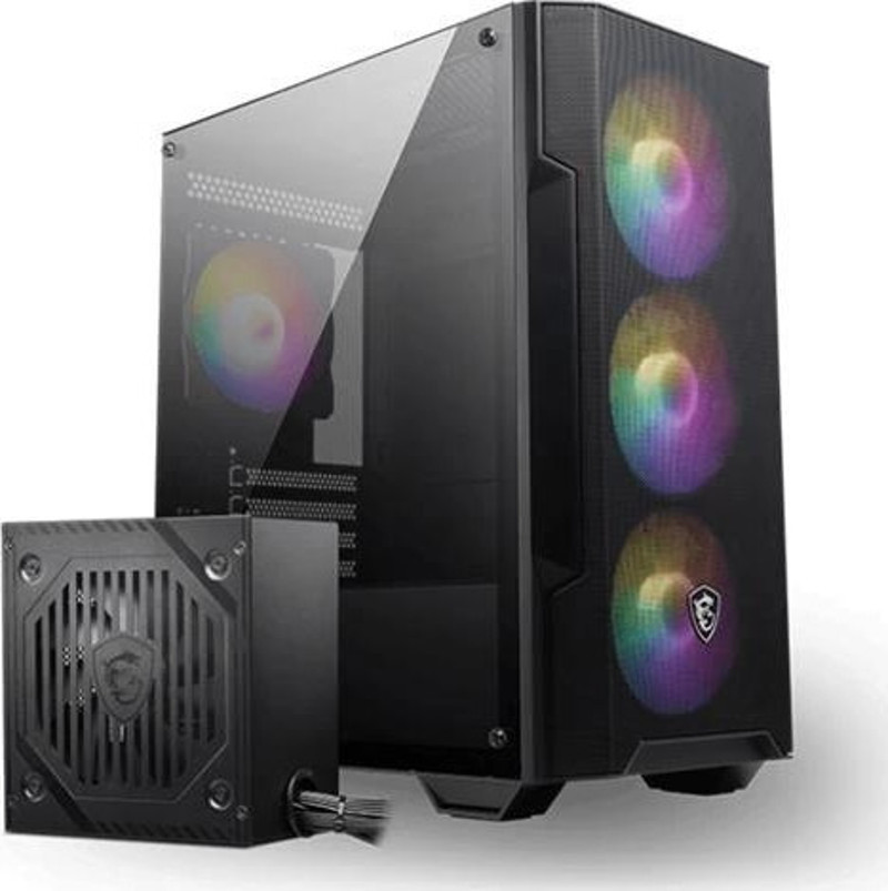 Msı Mag Forge M100a D60 Akrilik Yan Panel 3x120mm 1x120mm Argb Fan 600w 80+ Psu Matx Gaming - idefix